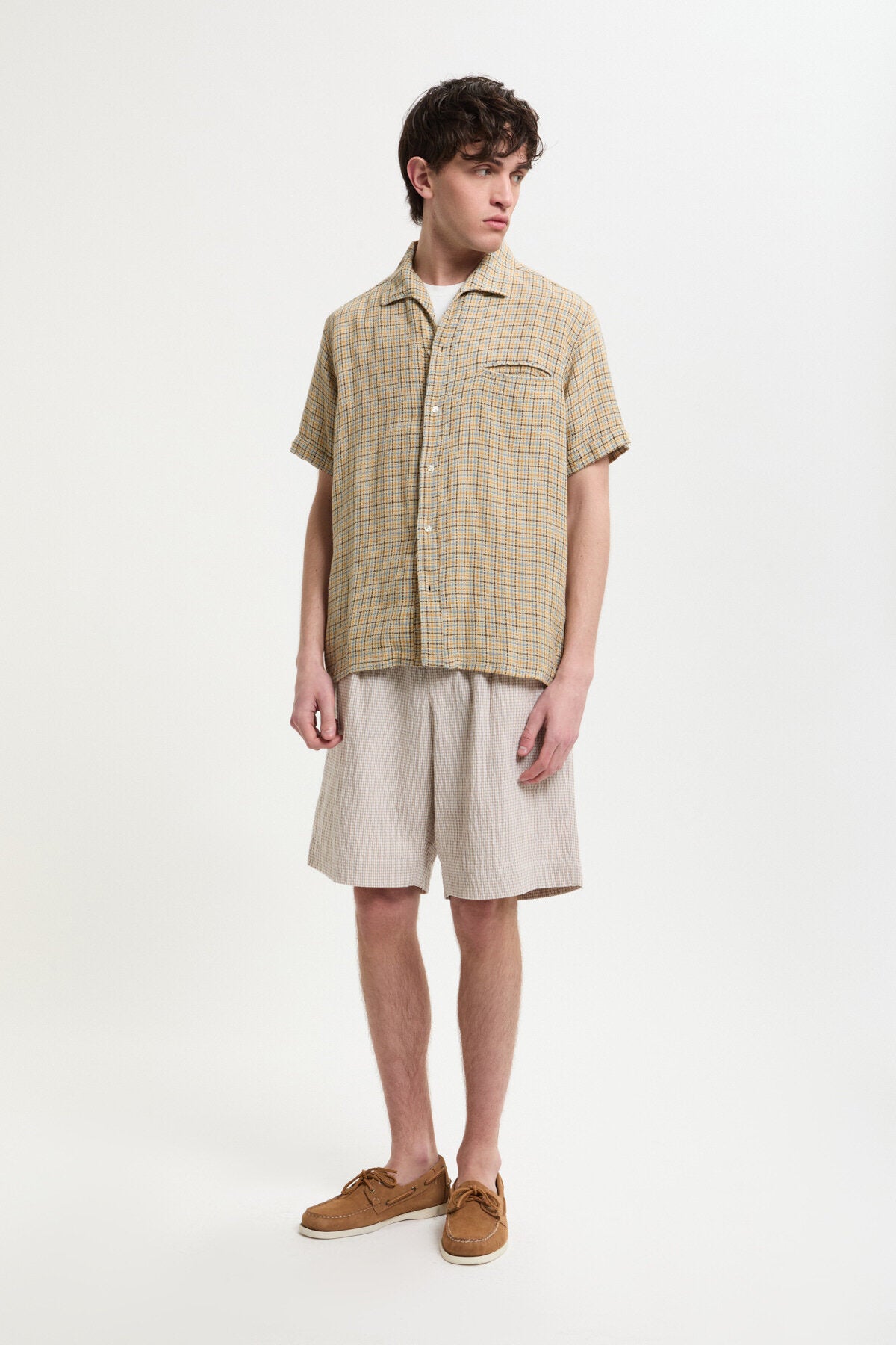 Italian Collar Gun Club Mesh Beige by Beamsplus | Men | WP Store