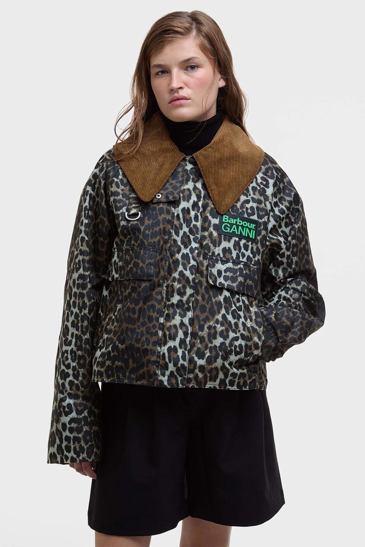 Barbour Ganni Printed Wax Anorak Smock Leopard print/classi by Barbour ...