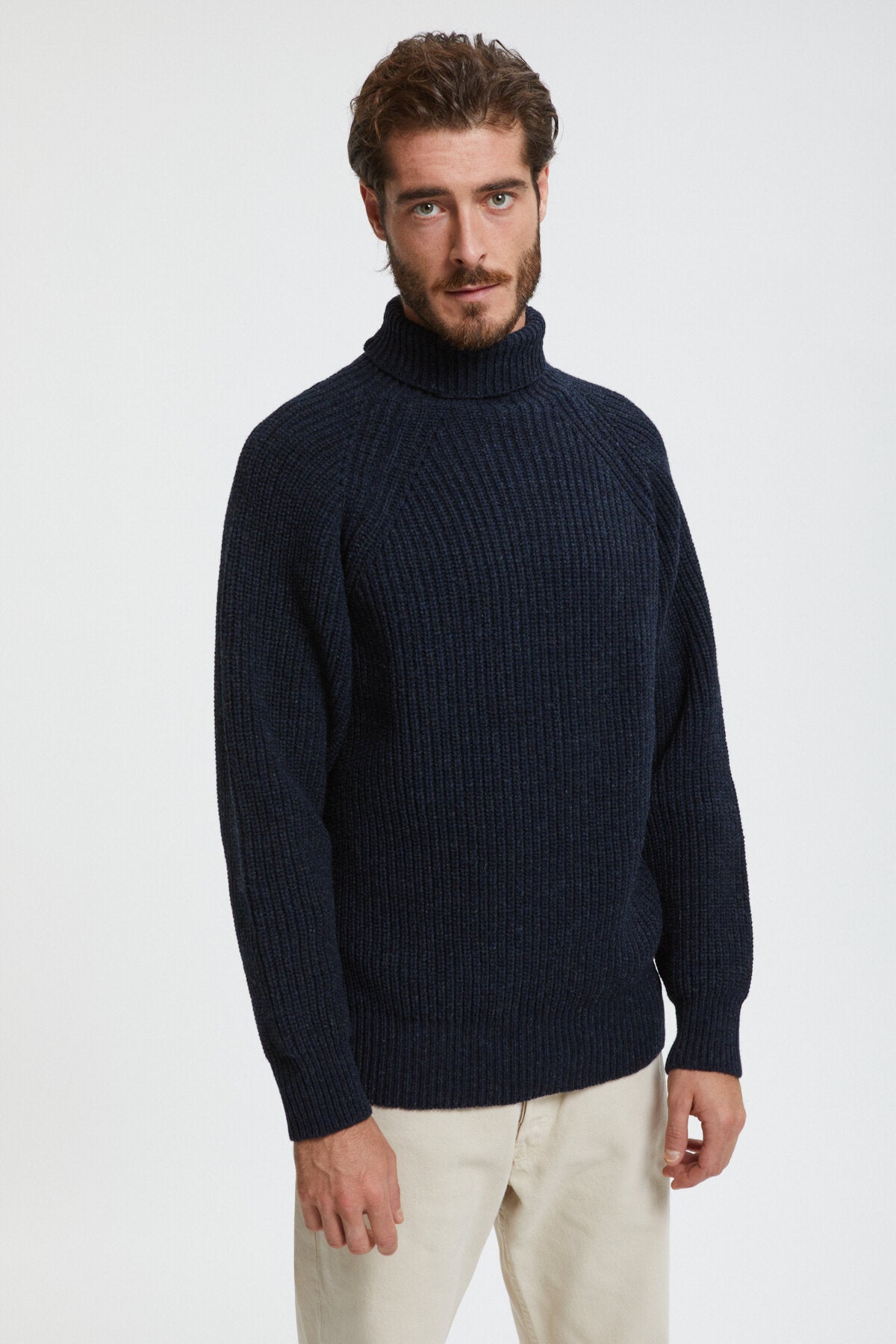 BRISTOL ROLL NECK SWEATER Dark navy heather by Filson Man | Men | WP Store