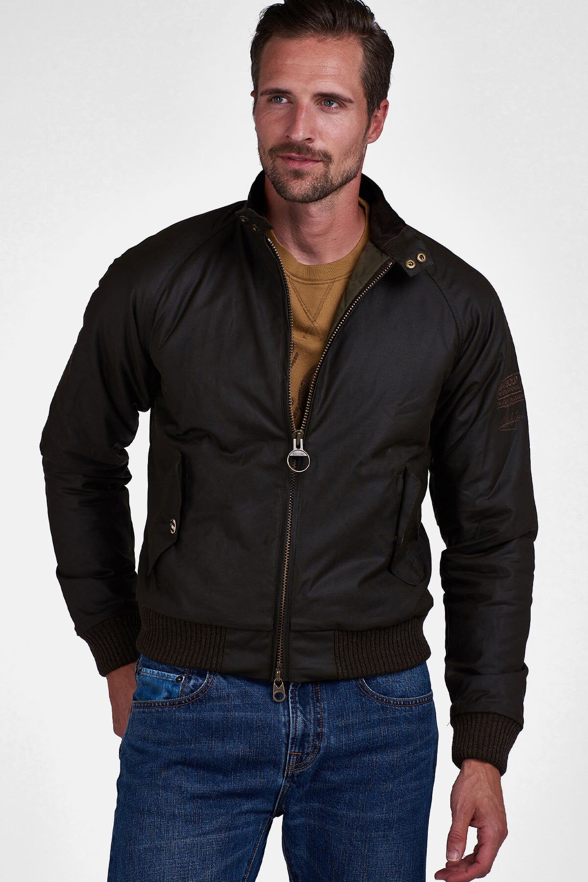 Waxed Cotton Bomber Jacket Olive by Barbour International | Men | WP Store